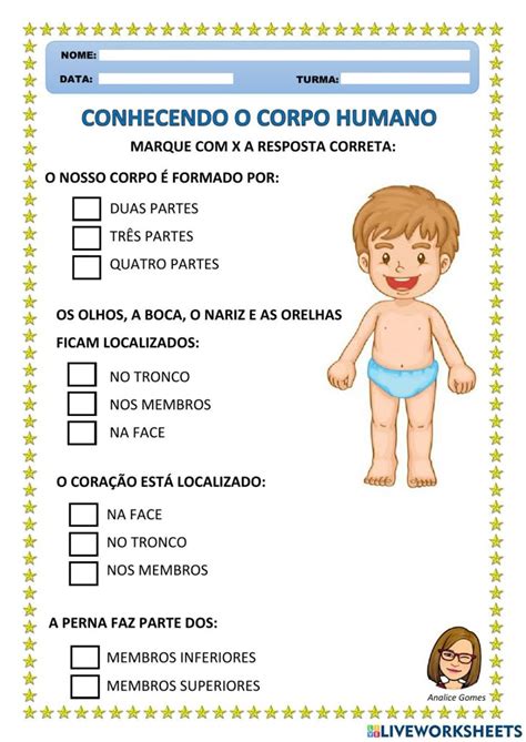 Conhecendo O Corpo Humano Worksheet Sistema Solar School Subjects