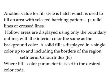 attributes of output primitives curve attributes and area fill