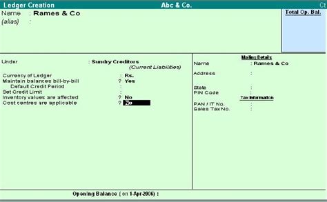 Tally Tutorial Learn Tally Online Ledger Creation In Tally