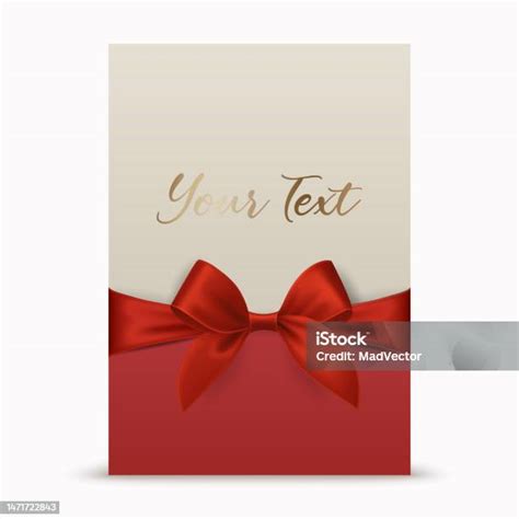벡터 3d 현실적인 빨간 선물 리본과 흰색 인사말 카드 배경이 있는 활 활 디자인 템플릿 생일 크리스마스 선물 선물 초대장 카드 선물 상자에 대 한 개념 휴일 장식 3차원