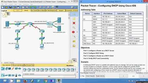 8 1 3 3 Packet Tracer Configuring Dhcpv4 Using Cisco Ios Youtube
