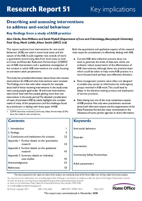 Pdf Describing And Assessing Interventions To Address Anti Social Behaviour Summary Pdf Describing And Assessing Interventions To Address Anti Social Behaviour Summary