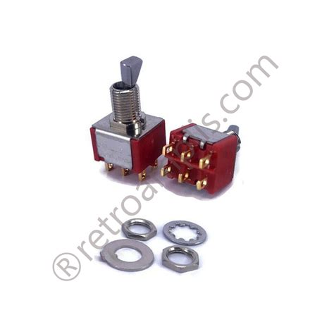 Dailywell DPDT ON ON Flat Actuator Toggle Switch Gold Pins Retroamplis