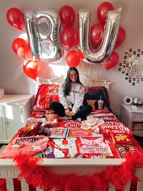 Boston University Bed Decoration Party College Bedding College Decor
