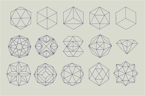 Polygon Outline Shapes ~ Objects On Creative Market