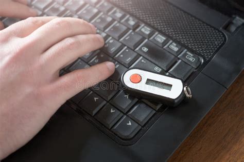 Security Pin Banking Generator And Computer Stock Photo Image Of Closeup Home 91784116