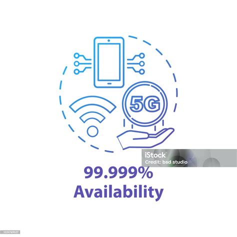 99999 가용성 개념 아이콘 모바일 인터넷 5g 기술 아이디어 얇은 라인 그림 고속 연결 벡터 절연 윤곽선 도면 편집 가능한 스트로크 5g에 대한 스톡 벡터 아트 및 기타