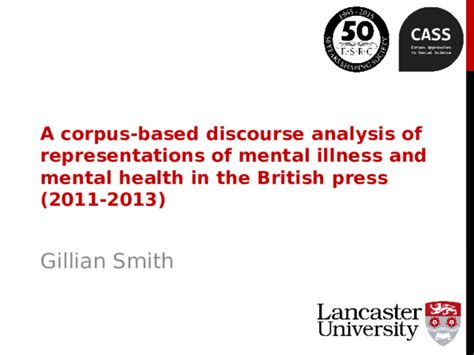 Ppt A Corpus Based Discourse Analysis Of Representations Of Mental Illness And Mental Health