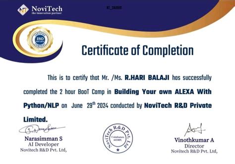 R Hari Balaji On Linkedin Artificialintelligence Python Nlp Voiceassistant Learning