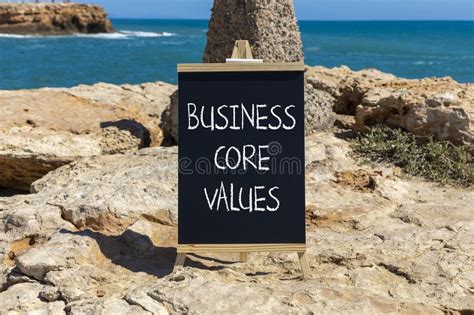 Business Core Values Symbol Concept Words Business Core Values On Beautiful Black Chalk