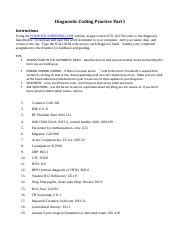 ICD 10 CM CODING PRACTICE PART 1 Doc Diagnostic Coding Practice Part I Instructions Using The