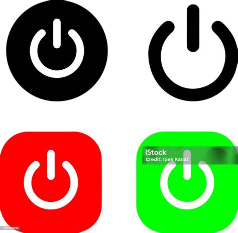 아이콘 전원 켜기 전원 끄기 종료 버튼의 집합입니다 흰색 또는 투명 배경 평면 벡터 그림 심플한 디자인에 고립되어 있습니다 누름 버튼에 대한 스톡 벡터 아트 및 기타 이미지