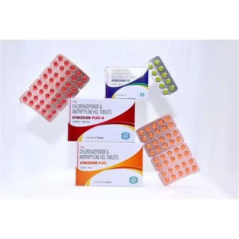 Atmission Hr Chlordiazepoxide And Amitriptyline Hcl Tablets Packaging Size 5 X 4 X 10 At Rs 32