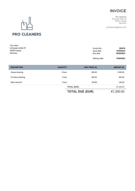 Hourly Invoice Template