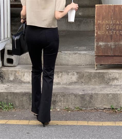 루어스룸 팝팝 텐션스판 슬림 스판 부츠컷 밴딩 팬츠