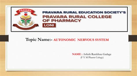Autonomic Nervous System Powerpoint Presentation And Notes Ppt