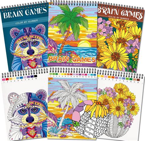 Osimig 3 Pack Color By Number Adult Colouring Books Stress Relief Colouring Books For Adults