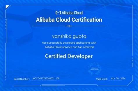 Vanshika Gupta On Linkedin Alibabacloud Certification