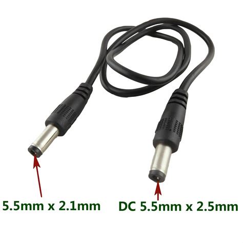 Dc Power Plug 55 X 25mm Male To 55 X 21mm Male Cctv Adapter