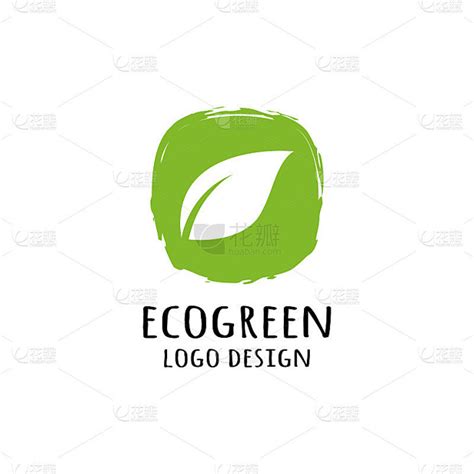 绿叶矢量股票插图设计模板。