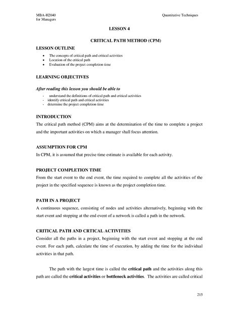 Unit Three Lesson Four Introduction To Operations Research And Linear Progg For Managers