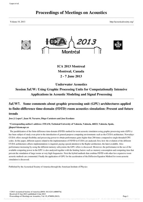 Pdf Some Comments About Graphic Processing Unit Gpu Architectures