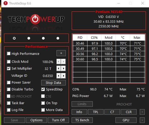 Cpu Throttling At 75c Cpu Intel Pentium N3540 R Throttlestop