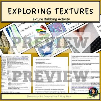 Exploring Textures Texture Rubbings Activity By Elementary Art Integrations