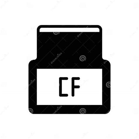 Black Solid Icon For Cf Alphabet And Letter Stock Vector