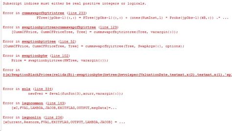 Matlab Subscript Indices Must Be Real Positive In
