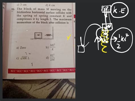 The Block Of Mass M Moving On The Frictionless Horizontal Surface Collide