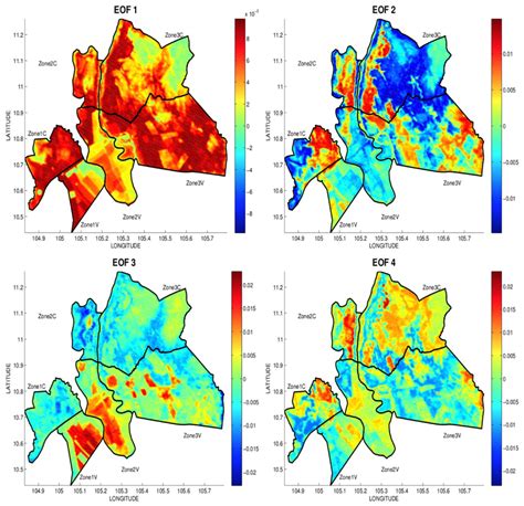 The First Four Spatial Empirical Orthogonal Functions Eofs Of The Download Scientific Diagram