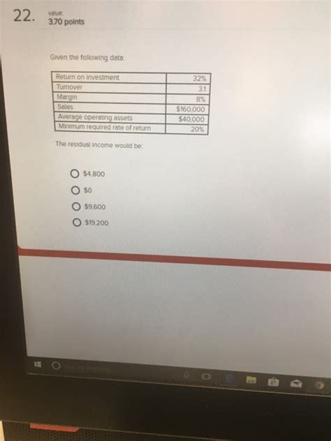 solved 22 3 70 points given the following data return on