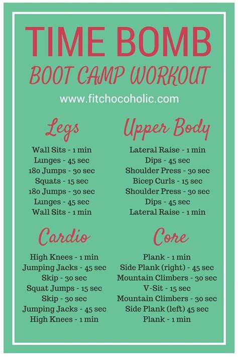 Body Workouts Total Body Time Bomb Boot Camp Workout