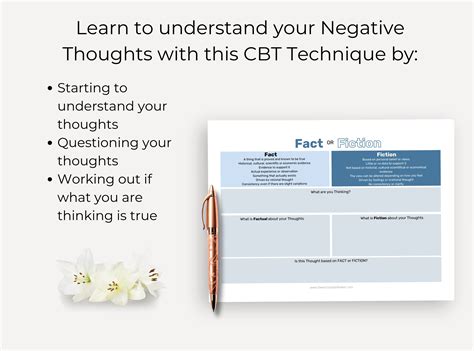 Negative Thinking Patterns Fillable Pdf Thoughts Are Not Facts Blue