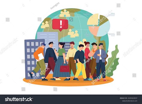 Overpopulation Illustration Concept On White Background Stock Vector