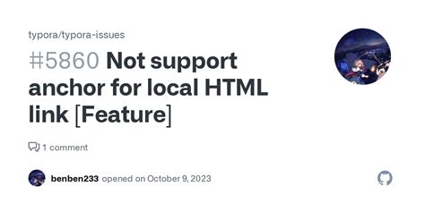 Not Support Anchor For Local HTML Link Feature Issue 5860 Typora