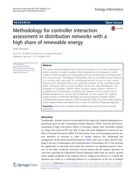 Pdf Methodology For Controller Interaction Assessment In Distribution Networks With A High