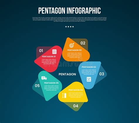 Pentagon Base Shape Template Infographic With Creative Triangle Part Components Round Shape With