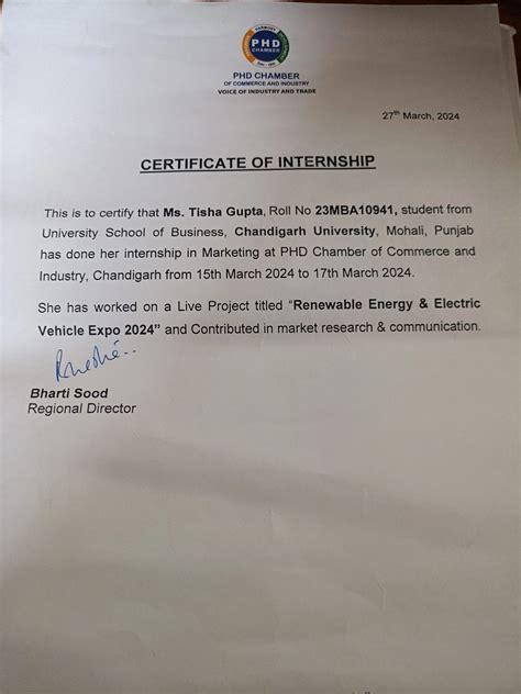 Tisha Gupta On Linkedin Internship In Marketing At Phd Chamber Of Commerce And Industry Worked On