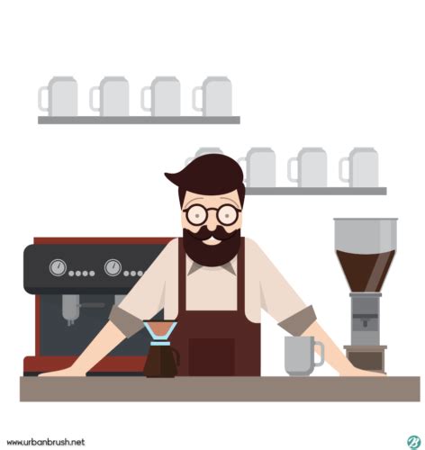 바리스타 일러스트 Ai 무료다운로드 Free Barista Vector Download 어반브러시 무료일러스트