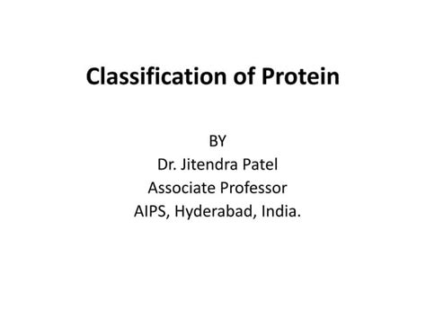 Classificationofprotein 210326100903pdf