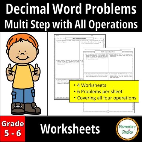 Hard Math Worksheets Of Decimal Word Problems