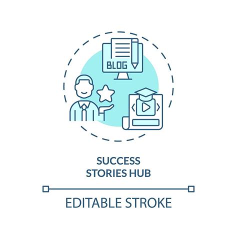 2d Editable Blue Success Stories Hub Icon Monochromatic Isolated