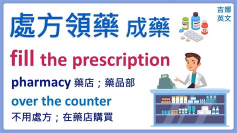 處方箋 Prescription；藥局處方領藥 Fill The Prescription【講解與實用例句】 成藥的；不用處方的