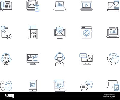 Communication Tool Line Icons Collection Platform Nerk Interface