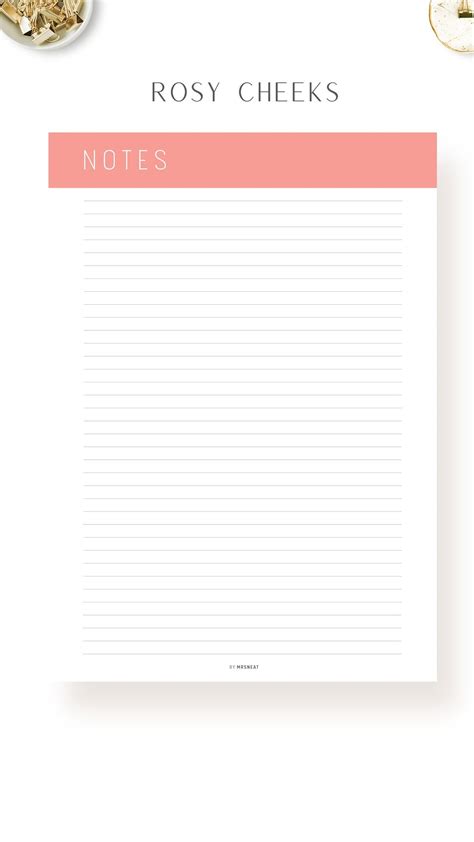 Printable Notes Page Template Notes Printable PDF A4 Etsy