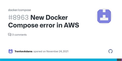 New Docker Compose Error In Aws · Issue 8963 · Dockercompose · Github