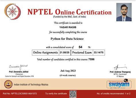 Yasar R On Linkedin Iitmadras Nptel Python