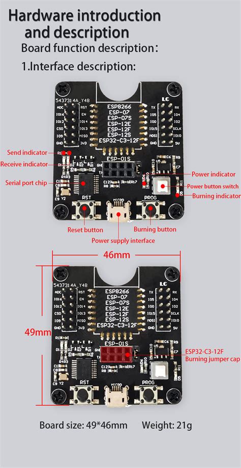 esp8266 test stand programmer supports esp 01 01s 12 esp32 c chinalctech